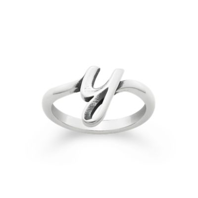 Script Initial Ring in Sterling Silver