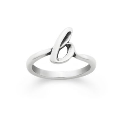 Script Initial Ring in Sterling Silver