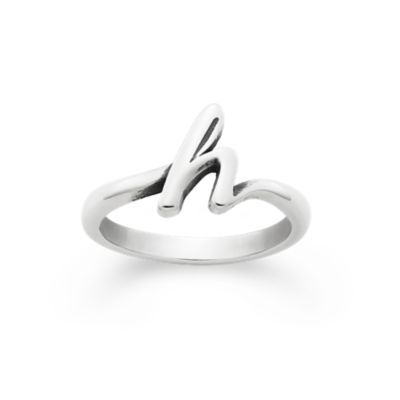 Script Initial Ring in Sterling Silver