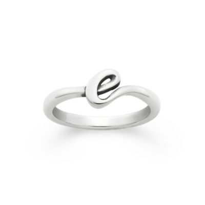 Script Initial Ring in Sterling Silver