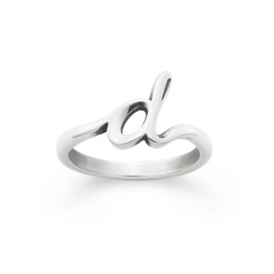 Script Initial Ring in Sterling Silver